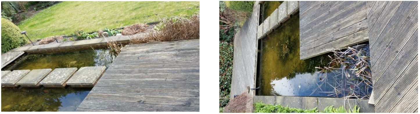 Pond steel child safety mesh installation - Seraphim