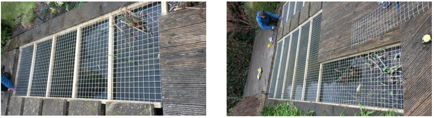 Pond steel child safety mesh installation - Seraphim