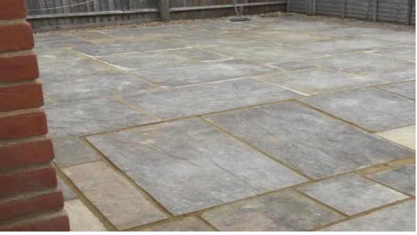 Relay and re-point paving in rear garden - Seraphim